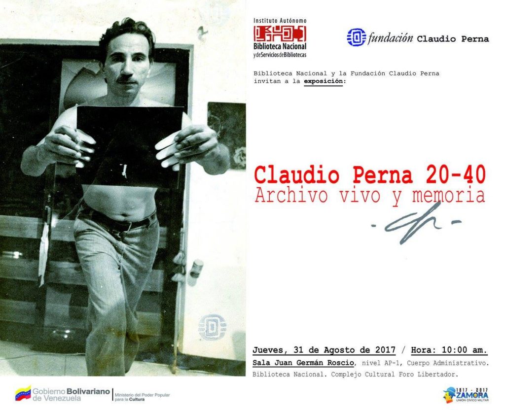 Claudio Perna 20-40 Archivo vivo y Memoria se exhibirá en la Biblioteca ...